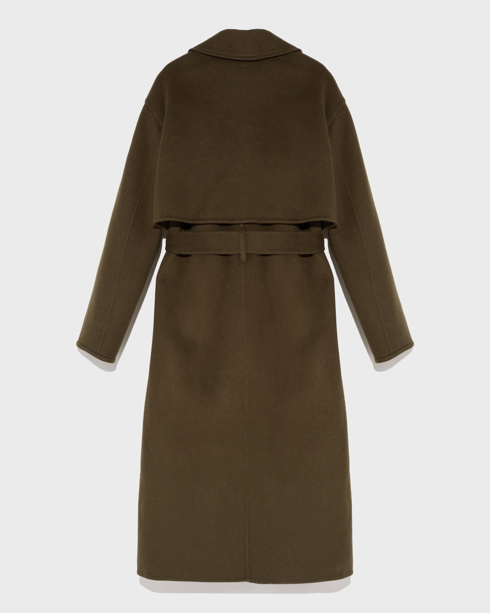 Long cashmere-blend trench coat - khaki - Yves Salomon Long cashmere-blend trench coat - khaki - Yves Salomon